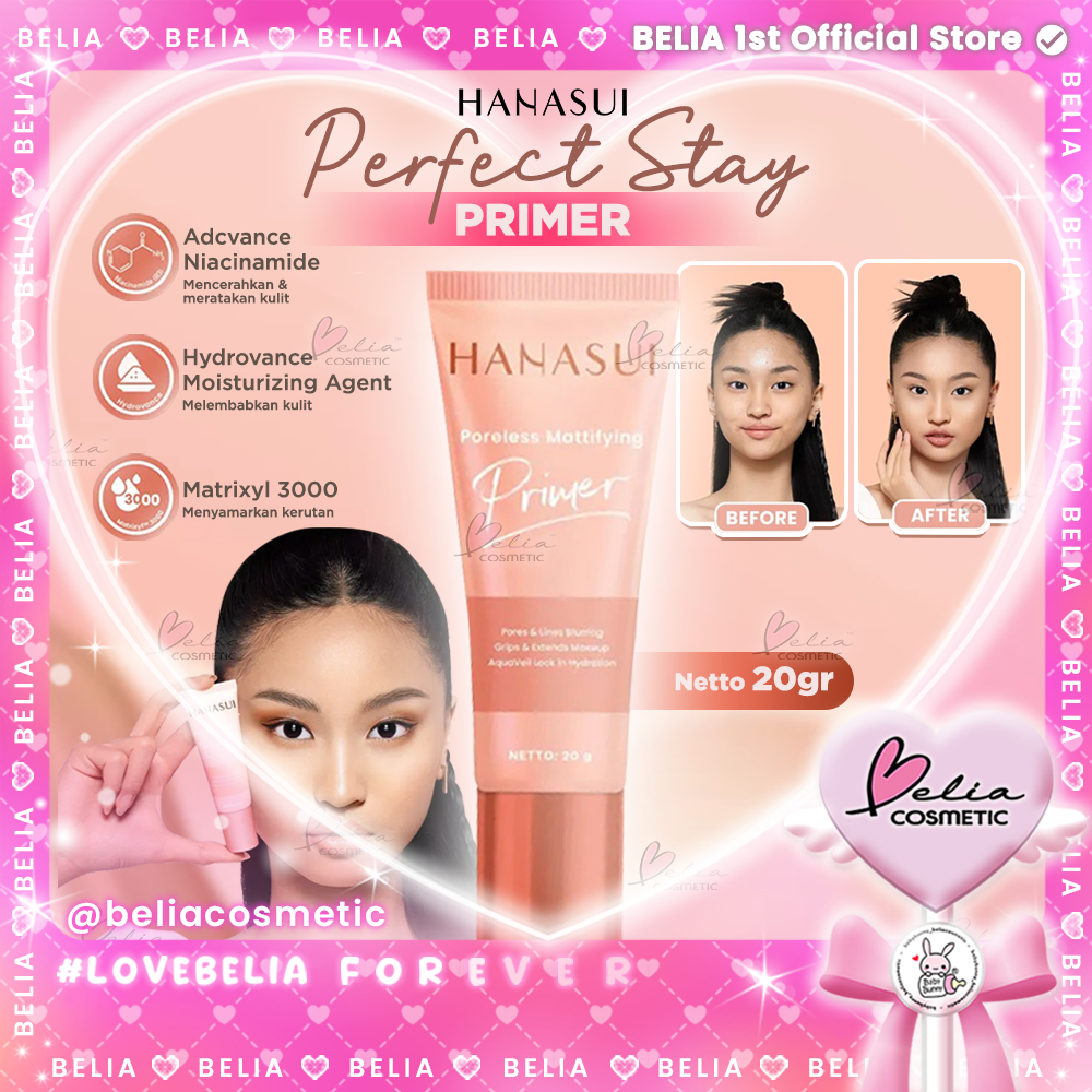 Jual BELIA HANASUI Poreless Mattifying Primer 20gr | Pores & Lines ...