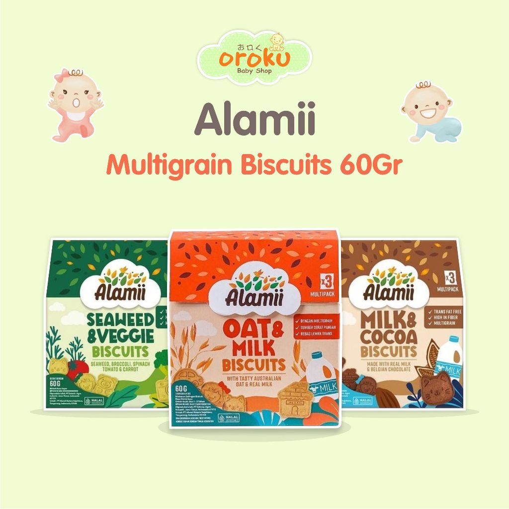 Jual ALAMII MULTIGRAIN BISCUITS 60GR / CAMILAN BISKUIT ANAK | Shopee ...