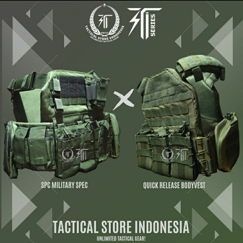 Jual Body Vest Brimob TNI Hijau Army - Quick Release & Non Quick ...