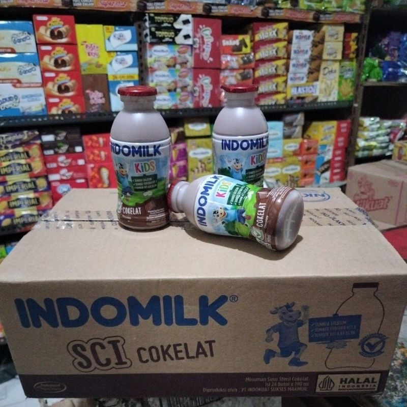 Jual INDOMILK KiDS susu UHT cokelat harga per botol 190ml | Shopee Indonesia