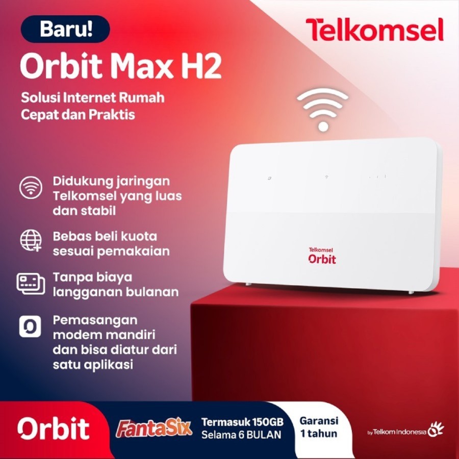 Jual Telkomsel Orbit Max H2 Modem Wifi 4G LTE Dual Band Free Kuota ...