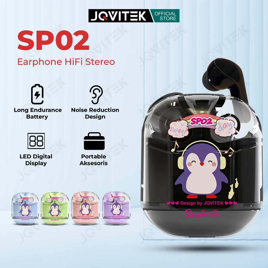 Jual JQVITEK TWS SP02 Headset Bluetooth 5.3 Earphone HiFi Stereo With Mic untuk Android IOS ...