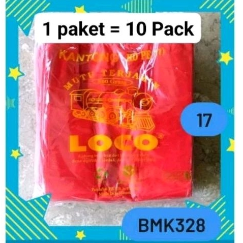 Jual BMK328 Paket 5 kg , loco 17 Plastik kantong kresek merah tebal 500 gram | Shopee Indonesia