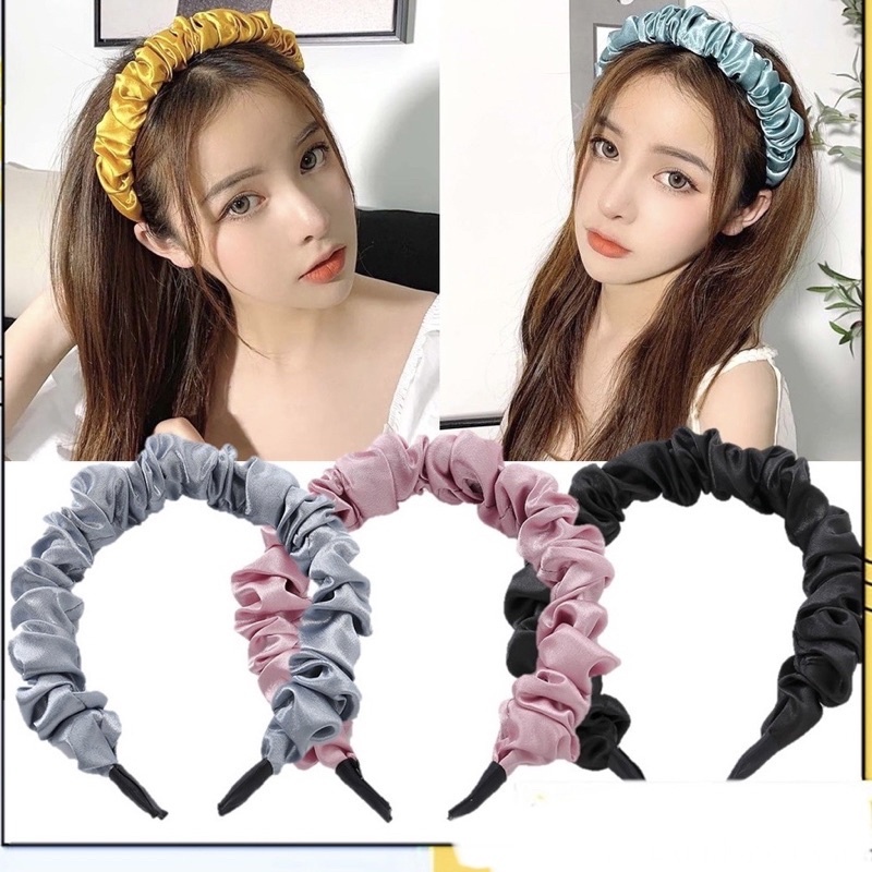 Jual Bando Ruffle Viral Premium/BANDO KOREA - bando scrunchie headband ...