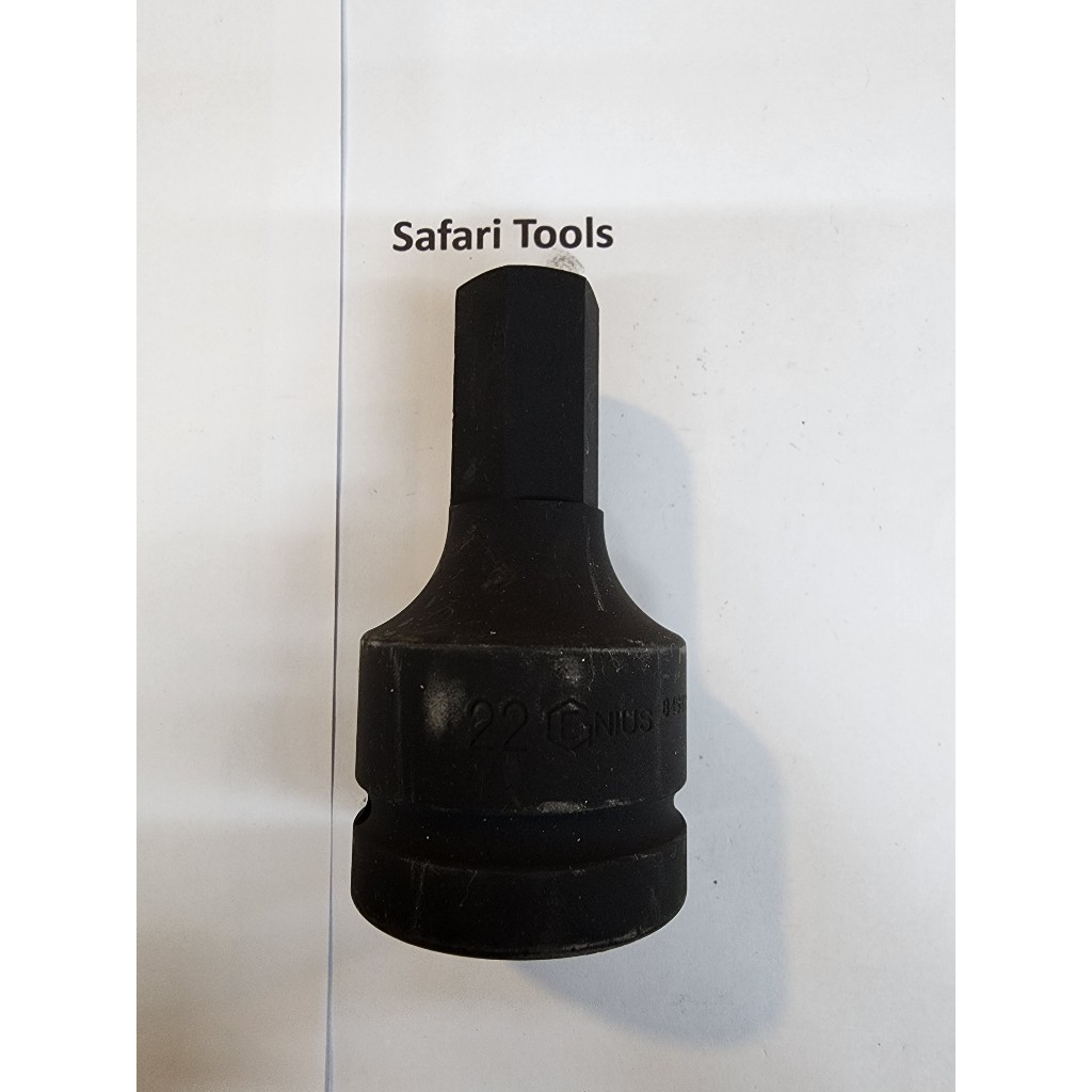 Jual Genius 1" dr Hex Impact Bit Socket 22mm Kunci Shock L Hitam 22mm ...