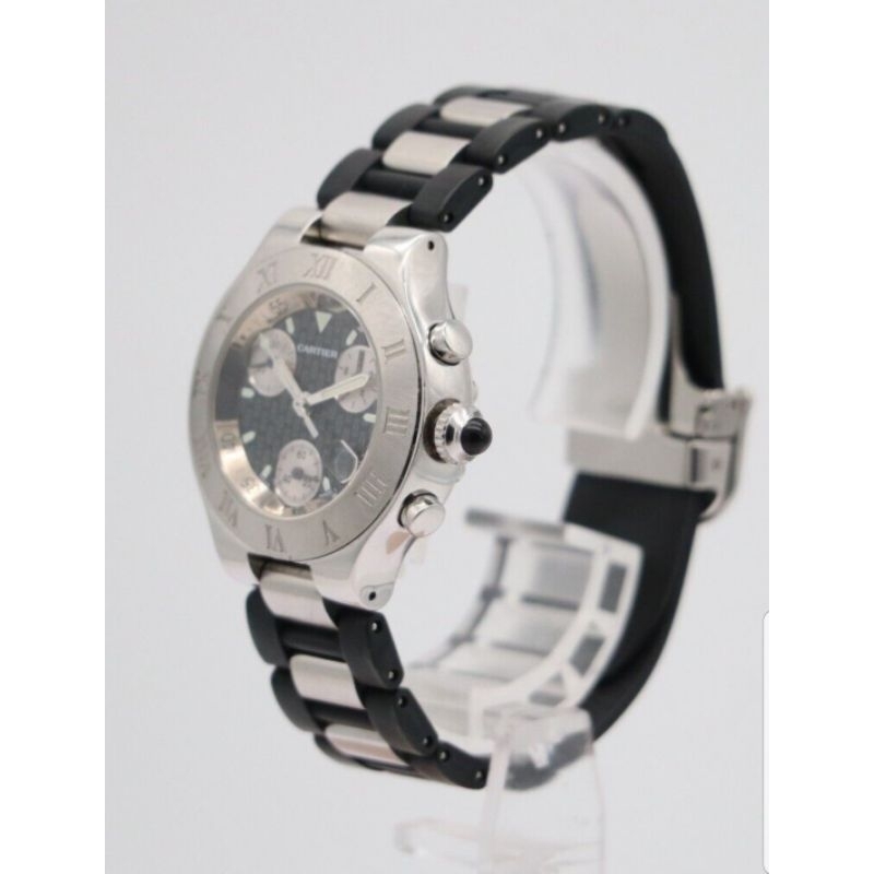 Jual STRAP TALI & BUCKLE JAM CAR TIER CHRONOSCAPH 21 RUBBER BLACK AND ...