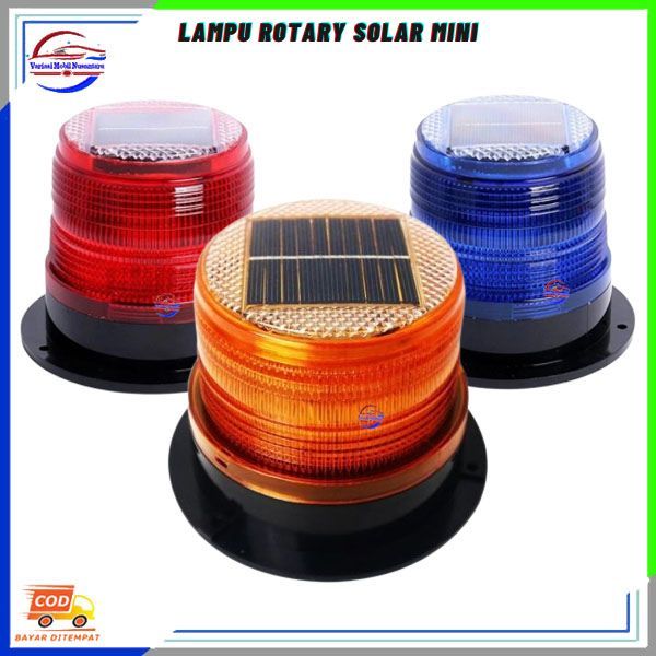 Jual Lampu Rotary Rotari Blitz Warning Light Mini Solar Tenaga Surya ...