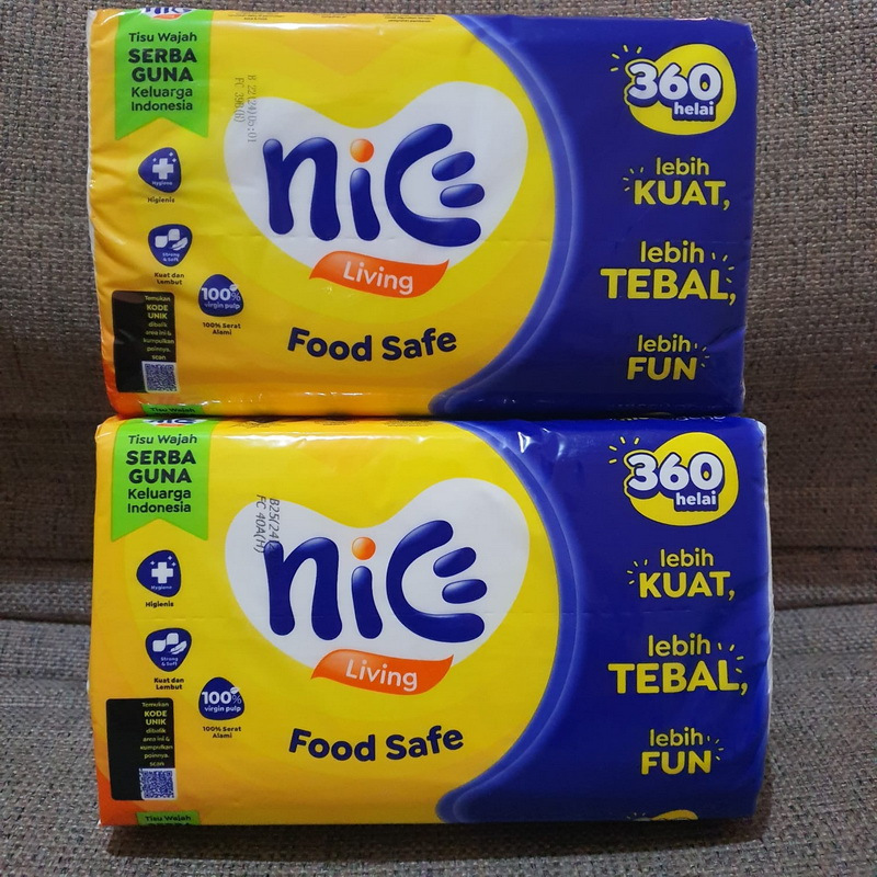 Jual Tisu Nice 180 Sheet Facial Tissue 180 Sheets / 360 Helai | Shopee ...