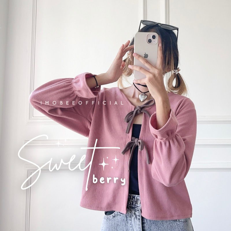 Jual SWEET BERRY OUTER // KOREAN KNIT SNOWRIB OUTER TALI CARDI CARDIGAN CROP VIRAL SO MI ...