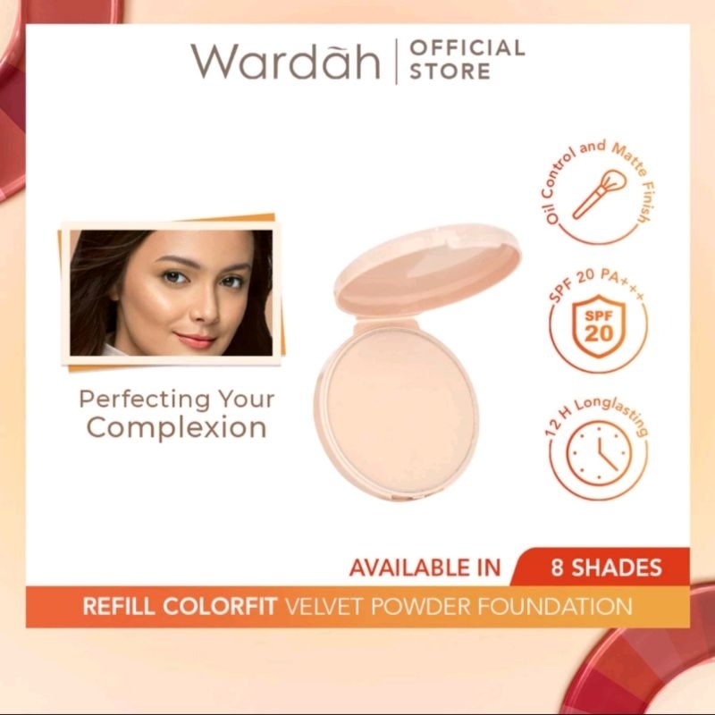 Jual Wardah Colorfit Velvet Powder Foundation Refill | Shopee Indonesia