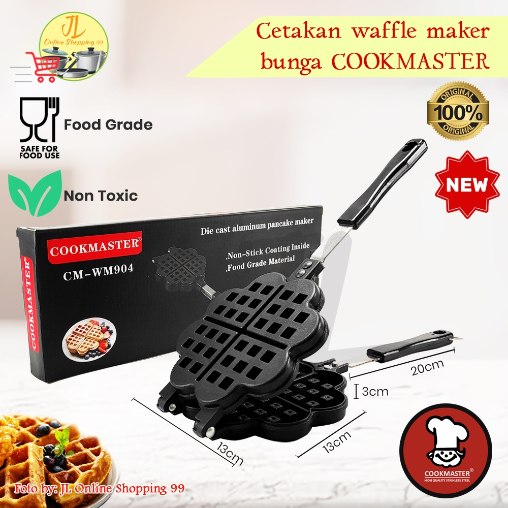 Jual Cetakan Wafel Croffle Waffle Maker bentuk bunga / Pancake Maker Cookmaster | Shopee Indonesia