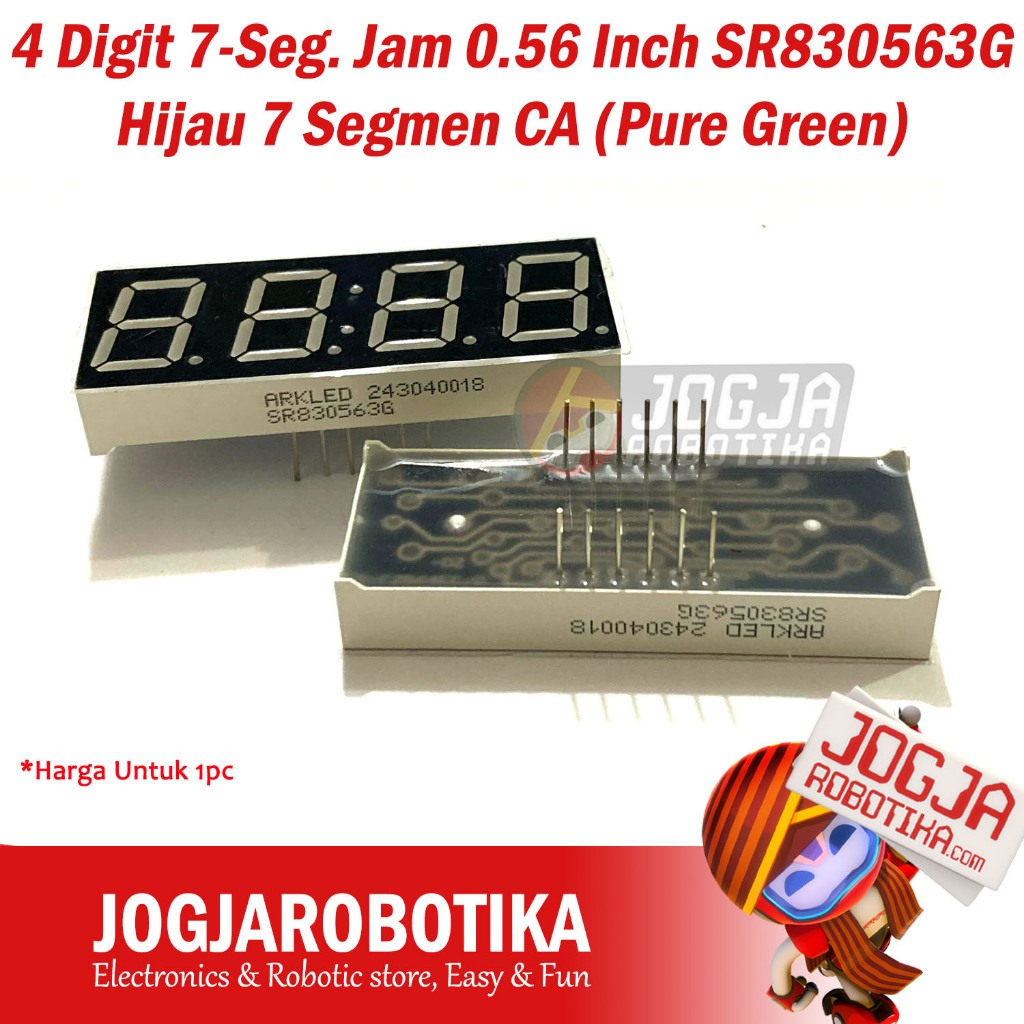 Jual 4 Digit Seven Segment Jam 0.56 Inch SR830563G Hijau 7 Segmen ...