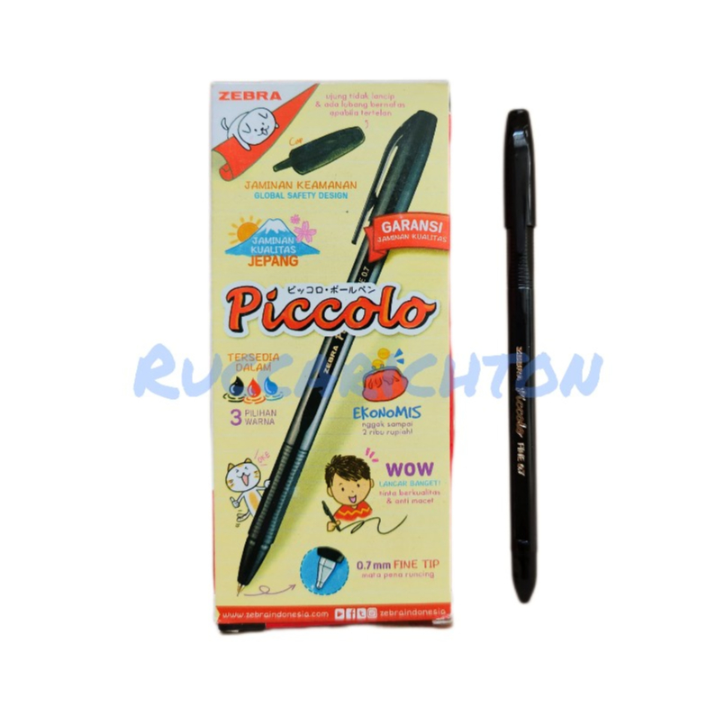 Jual PULPEN ZEBRA PICcOLO 0.7 mm HITAM 1 KOTAK (ISI 12 PCS) | Shopee ...