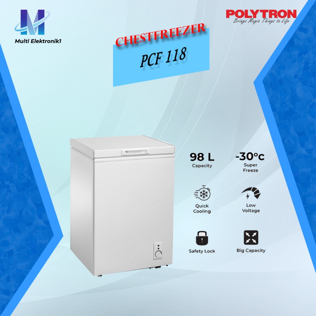 Jual FREEZER CHEEST BOX POLYTRON PCF 118 KAPASITAS 100 LITER BARU ...