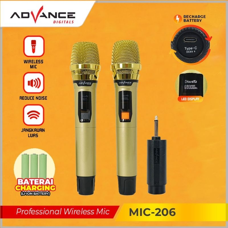Jual Advance MIC301 DOUBLE Mic Wireless Microphone Bluetooth Karaoke ...