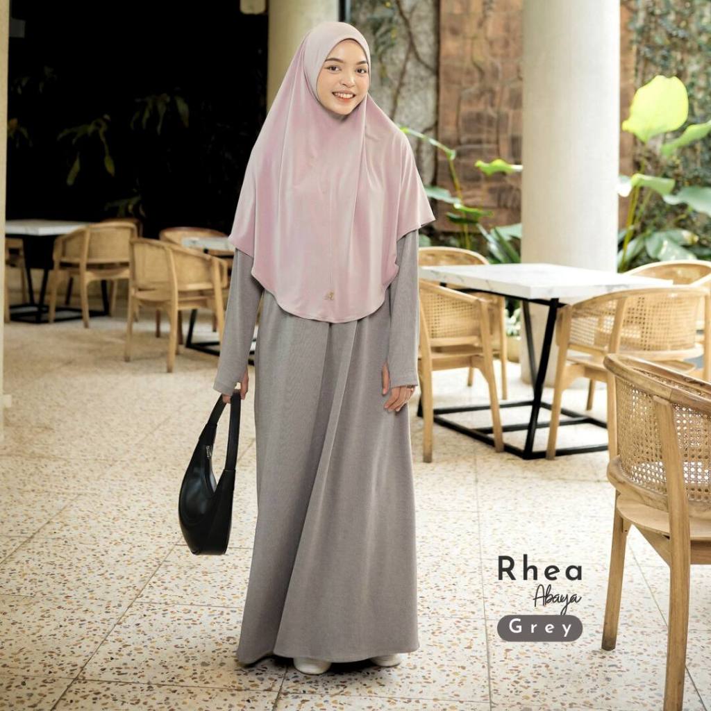 Jual Albata Hijab - Rhea Abaya Rib Knit Oversize | Shopee Indonesia
