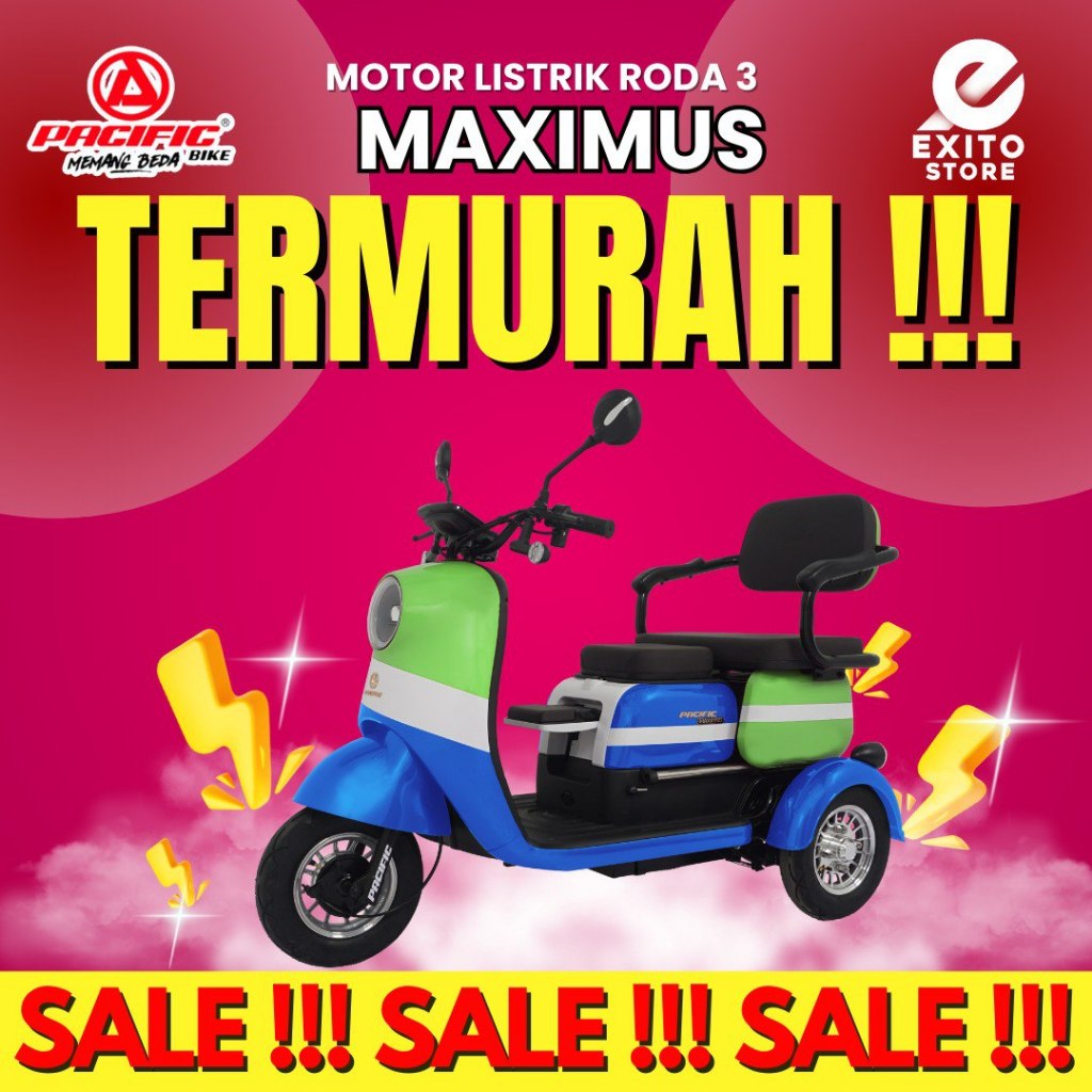 Jual SEPEDA MOTOR LISTRIK RODA TIGA PACIFIC MAXIMUS Garansi Resmi ...