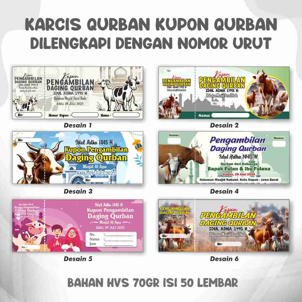 Jual Kupon Qurban Kupon Kurban Tiket Qurban Kupon Pengambilan Daging ...