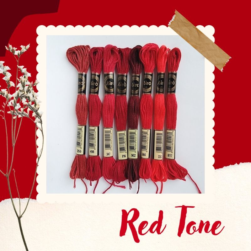 Jual Benang Sulam Airo | Embroidery Thread | MERAH | Shopee Indonesia