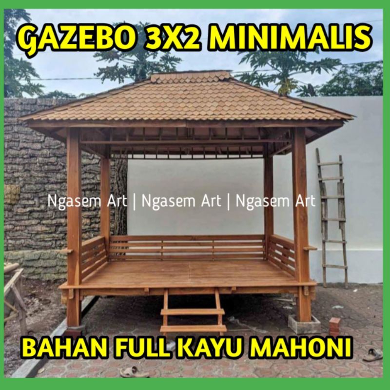 Jual GAZEBO MINIMALIS | GASEBO KAYU JATI | Shopee Indonesia