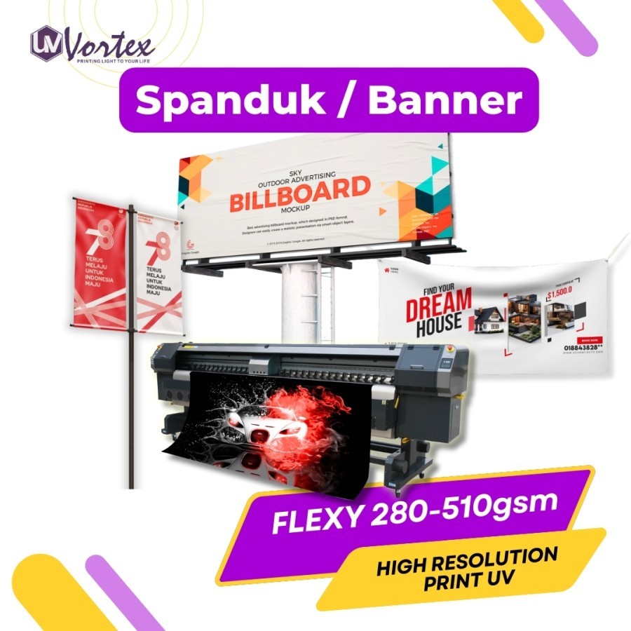 Jual Print Cetak Flexy Hi-Res Spanduk/Banner Custom - 280gsm | Shopee Indonesia