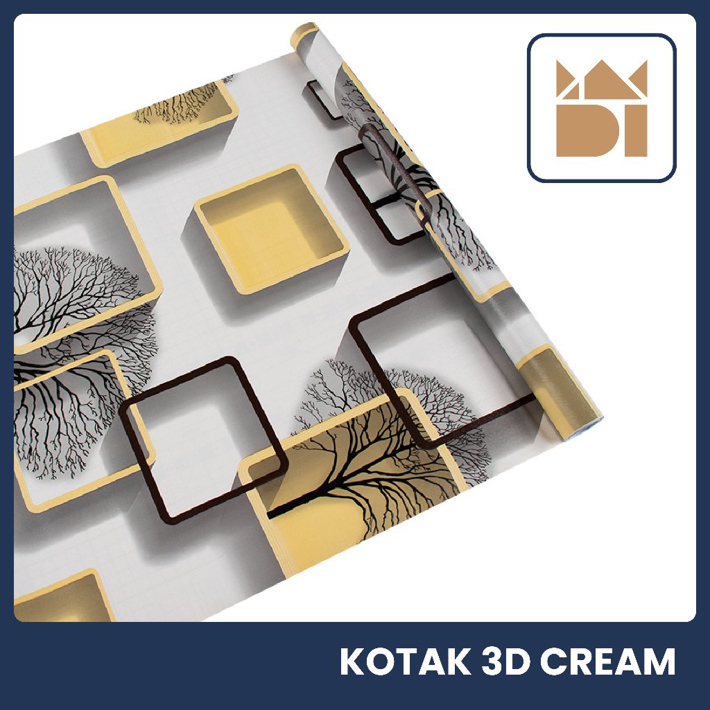 Jual Wallpaper Stiker Dinding Kotak 3D Cream Motif Size 45 Cm X 8 Meter, Wallpaper Kotak 3D ...