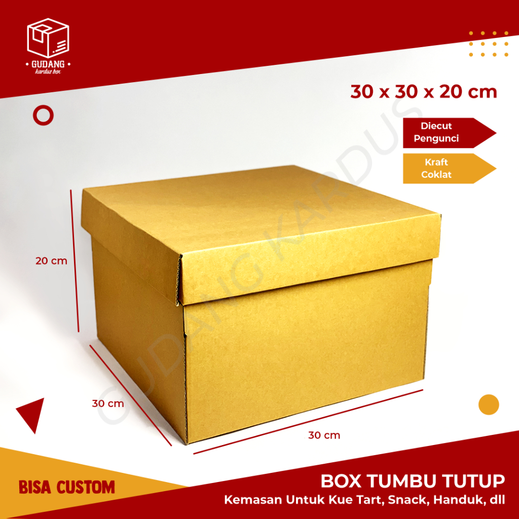 Jual Box Tumbu Tutup - Uk. 30 x 30 x 20 cm (Set Top/Bottom) Karton ...
