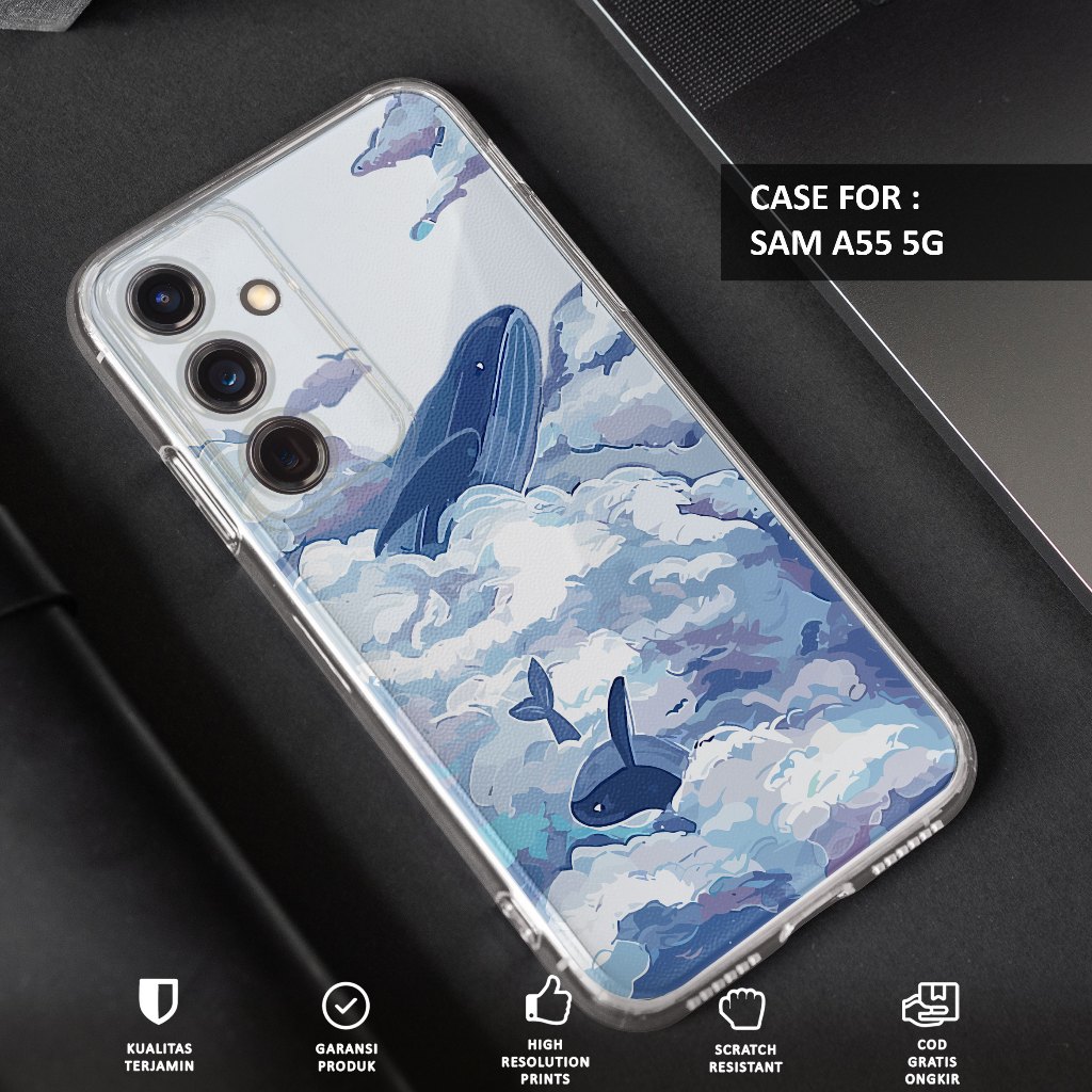 Jual CASE SAMSUNG A55 5G - Motif PAUS OCEAN - Clear Case Softcase ...