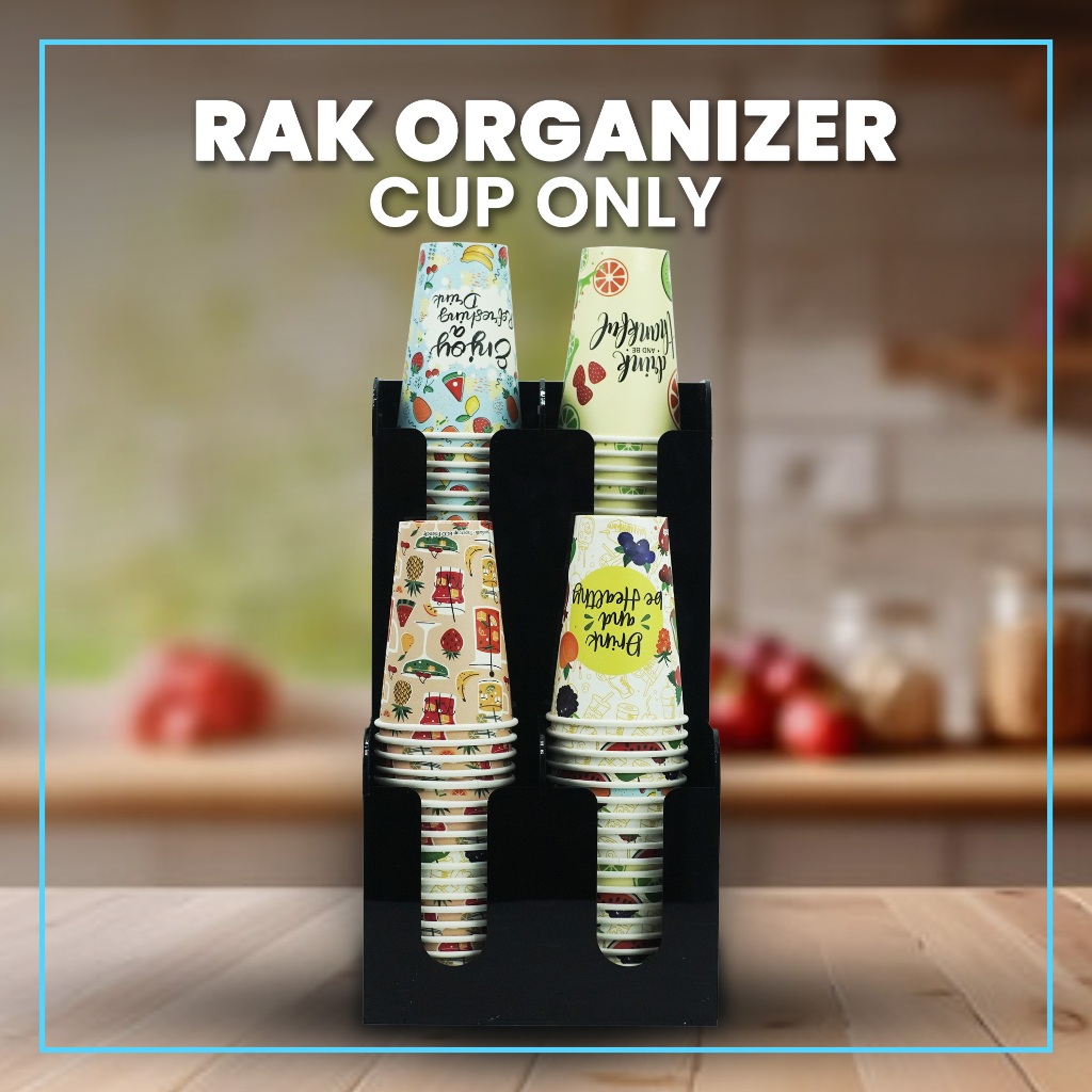 Jual Rak Cup Organizer Paper Cup / Rak Plastik Cup Condiment Cup Only ...