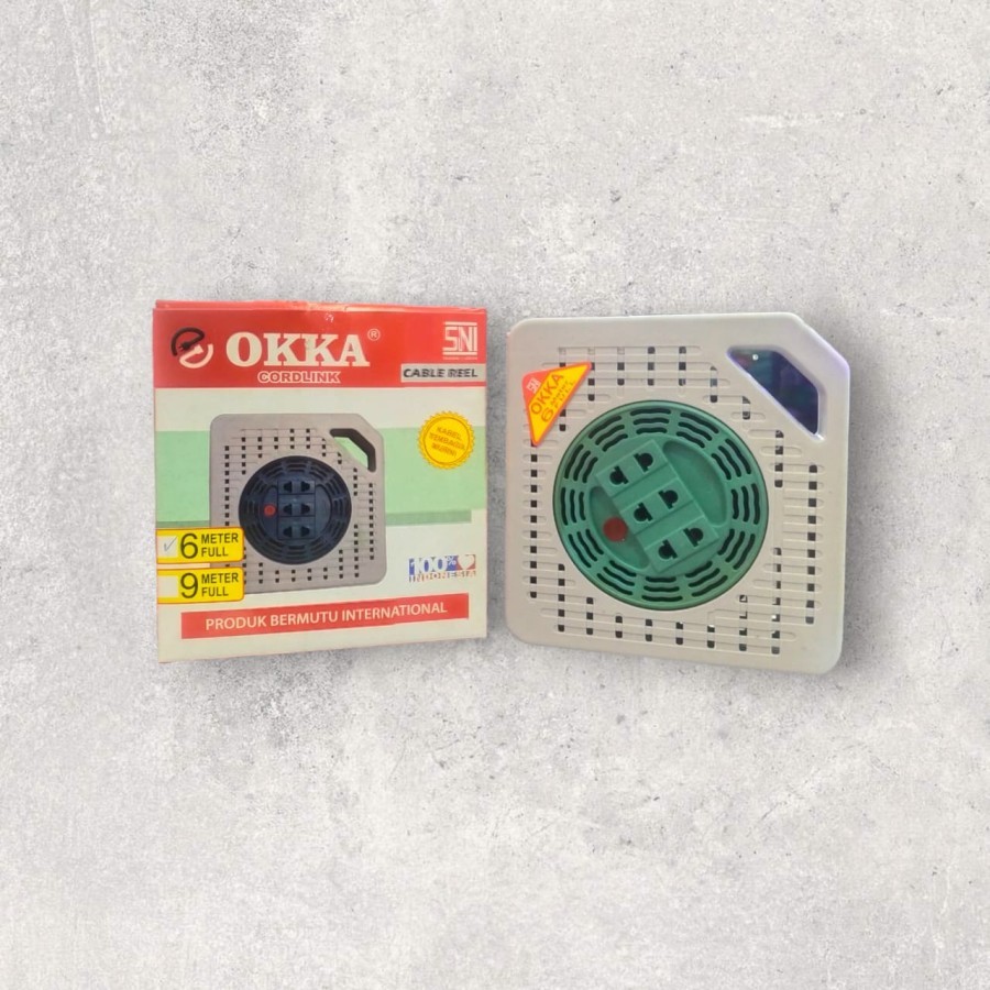 Jual Kabel Roll Listrik Cable Reel KOTAK GEPENG OKKA Stop Kontak 3 Lubang Murah | Shopee Indonesia