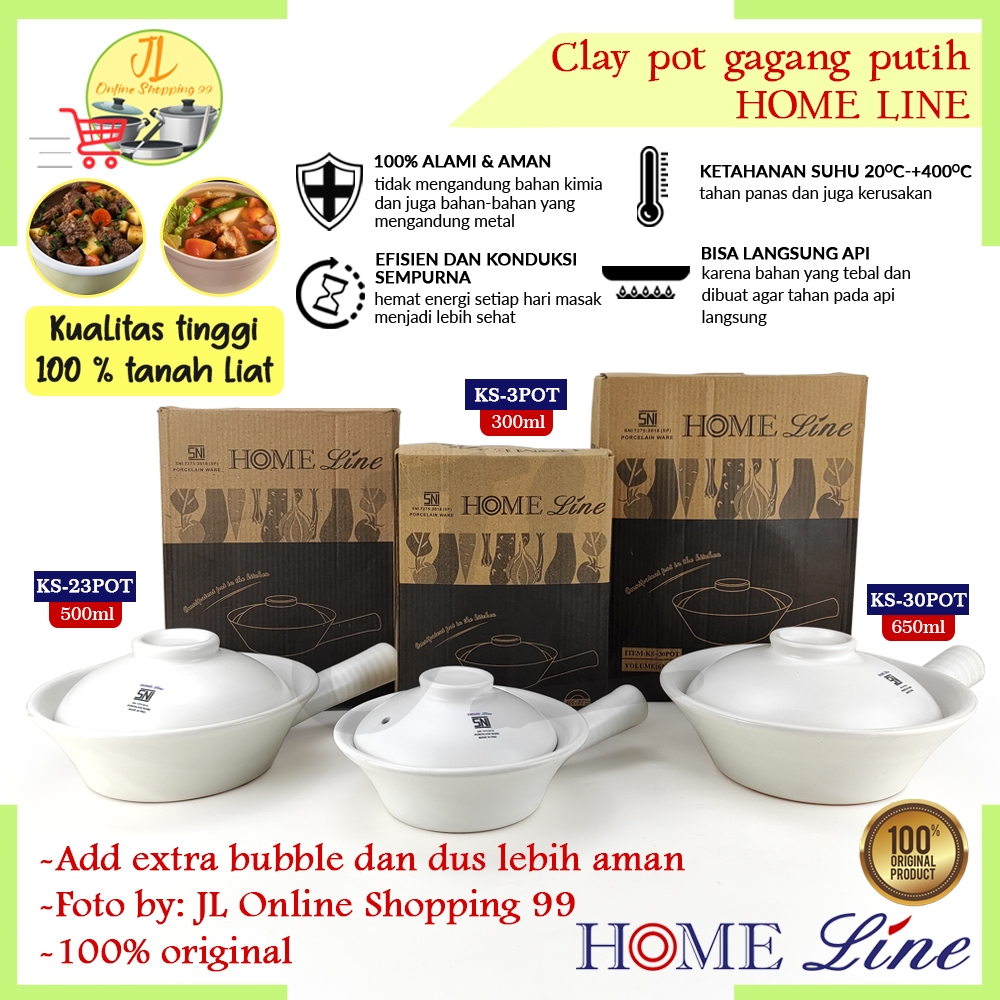 Jual HOME LINE Sapo gagang clay pot panci / sapo tahan api / earthen pot healty wadah masak ...