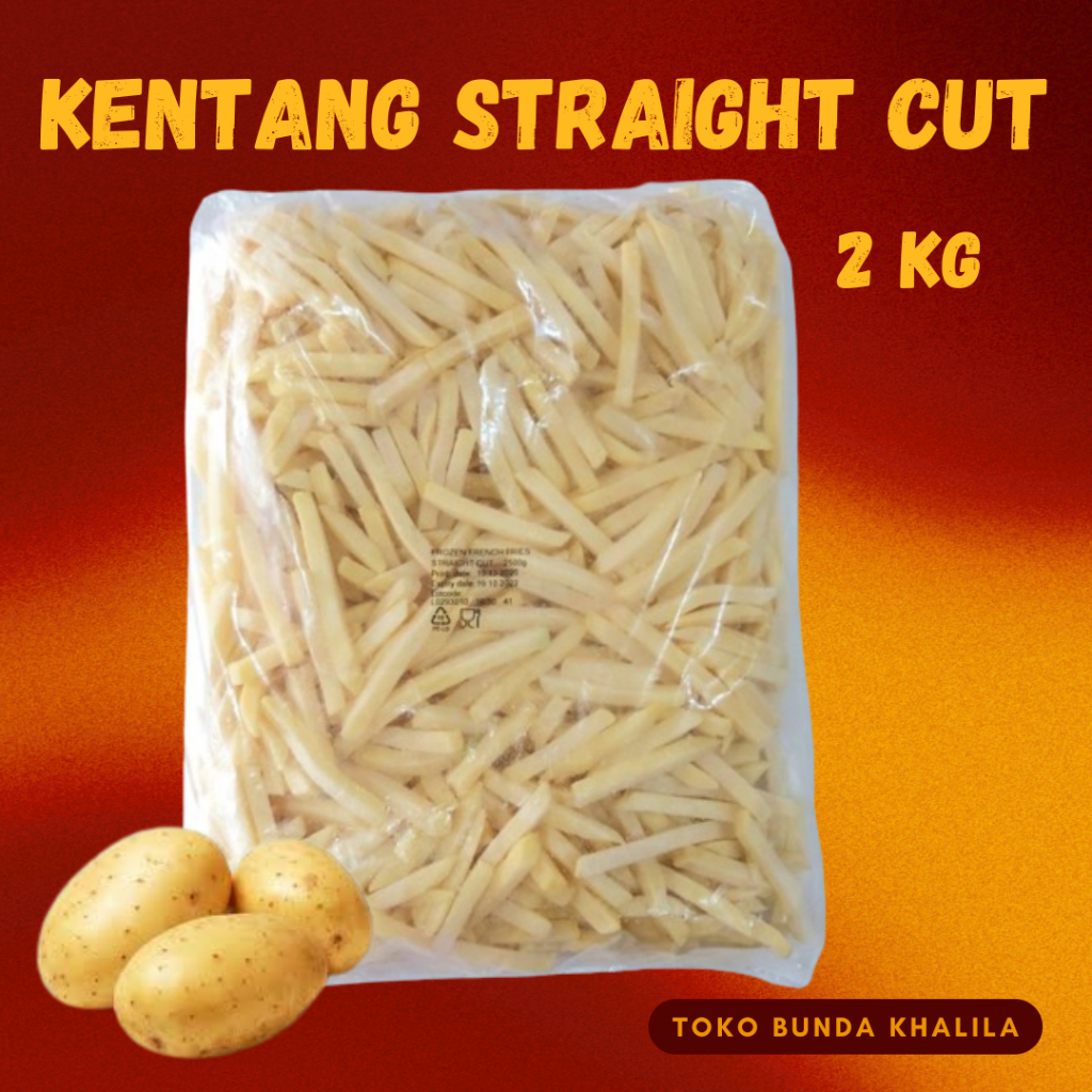 Jual [STRAIGHT CUT 2 KG] KENTANG FROZEN STRAIGHT CUT KENTANG GORENG FRENCH FRIES KEMASAN 2KG ...