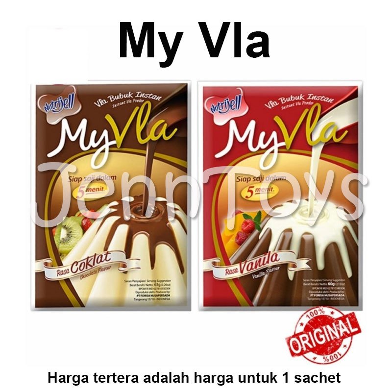 Jual JennToys - Nutrijell Fla Instant pudding susu MyVla My Vla 60gram ...