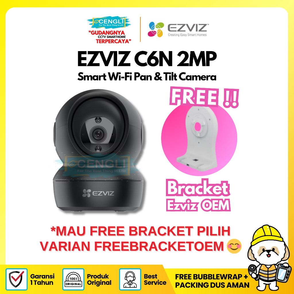 Jual Ezviz C6N 2MP Black Smart Home Wifi Pan Tilt IP Camera baby cam ...