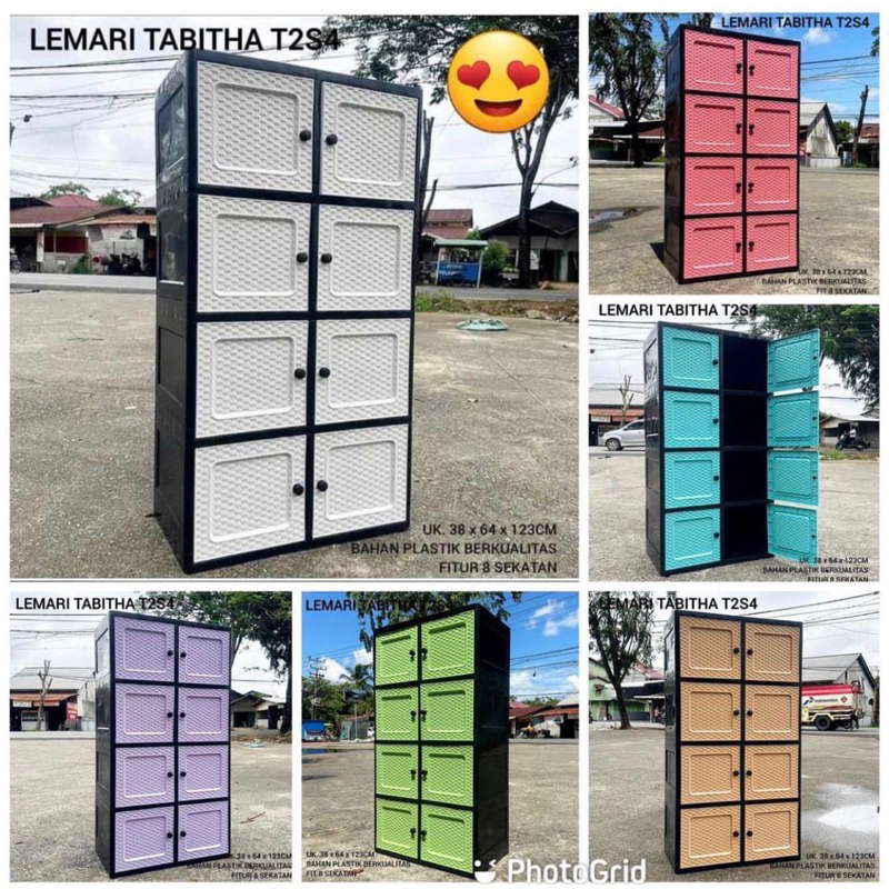 Jual [TABITHA] Lemari Click 4 susun 8 pintu / Lemari Serbaguna Tabitha ...