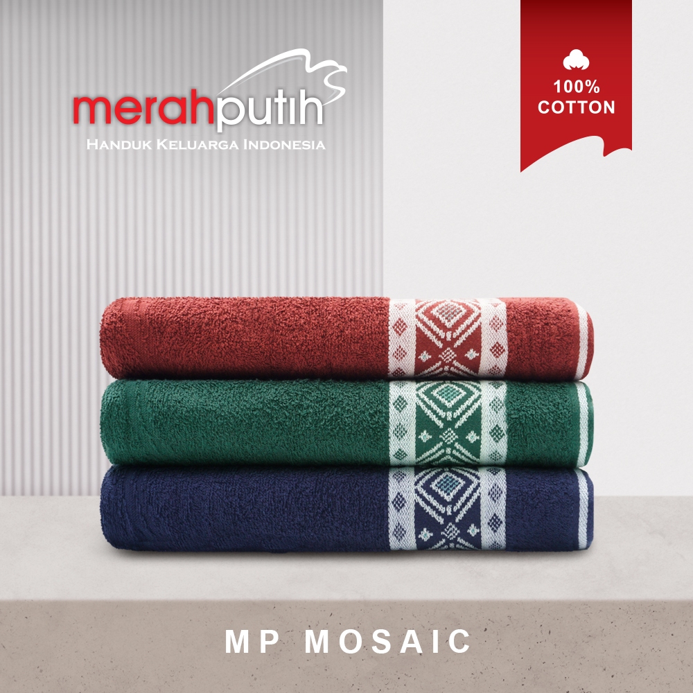 Jual Handuk Merah Putih Towel Mosaic 50 x 100 cm / Handuk Mandi ...
