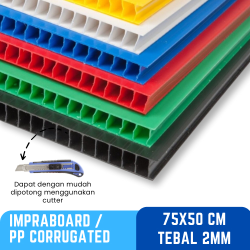 Jual Kilat Impraboard PP Corrugated Infraboard Tebal 2mm Ukuran 75x50cm ...