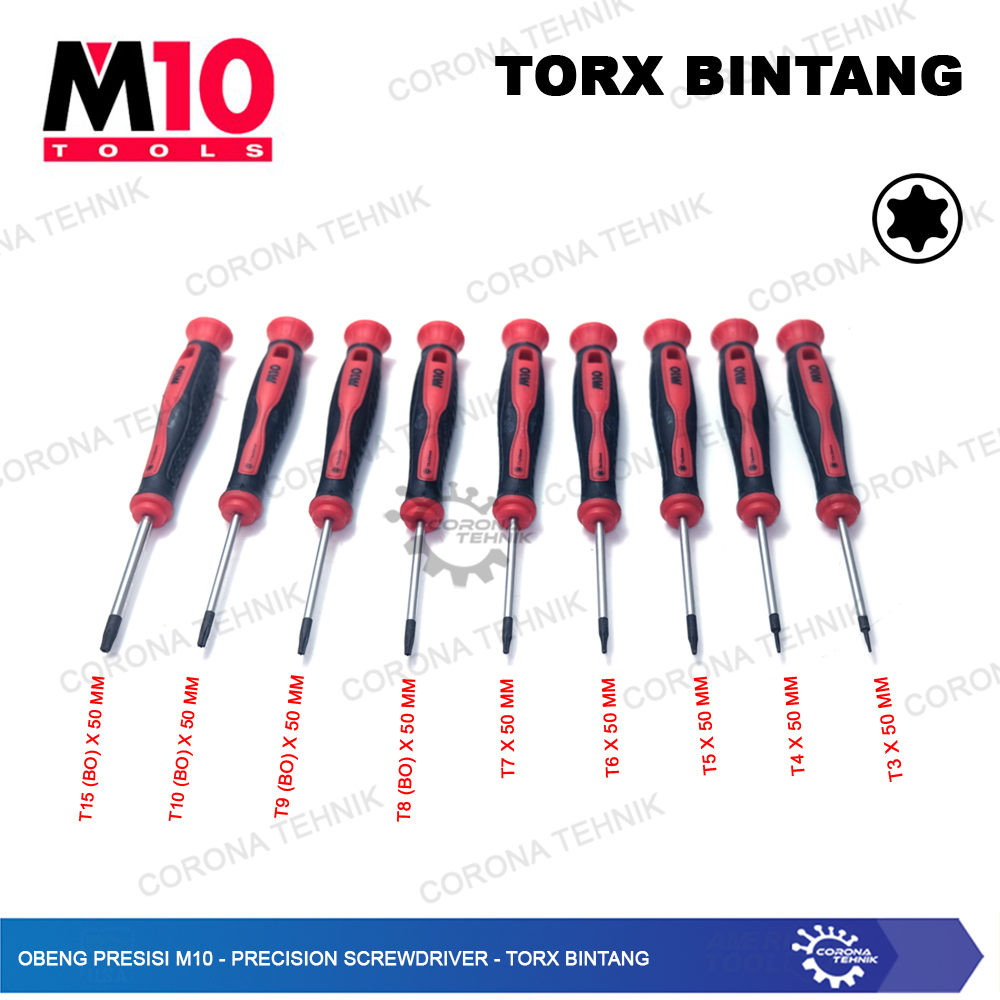 Jual Torx & Torx Tamper - Bintang & Bintang Lubang - Obeng Presisi M10 - Precision Screwdriver ...