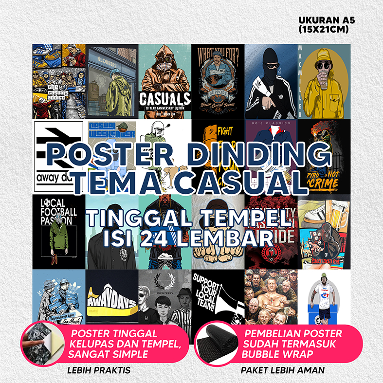 Jual Poster Dinding TinggalTempel Bundle Casual | Poster Dinding ...