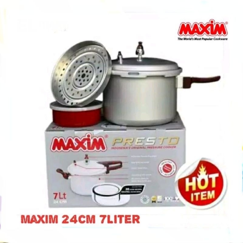 Jual MAXIM PRESTO 7L (100% ORI) Panci Presto Pressure Cooker 7L (24Cm) | Shopee Indonesia