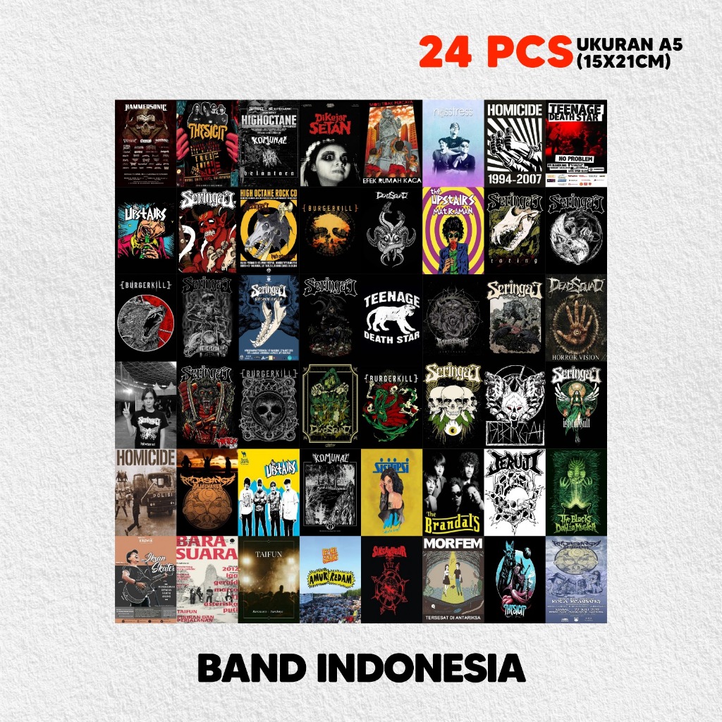 Jual (48 PCS) Poster Dinding Band Indo Isi 48 | Poster Aesthetic ...