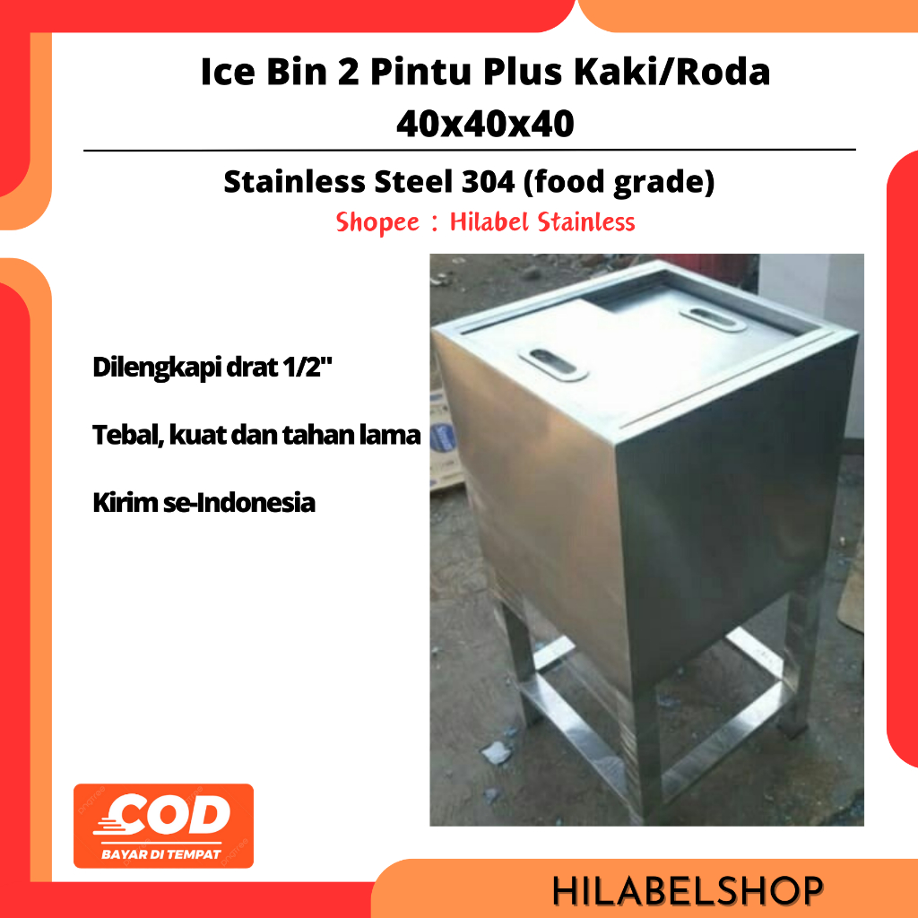 Jual Ice Bin / Tempat Es Batu / Ice Box Dengan Kaki Ukuran 40Cm ...