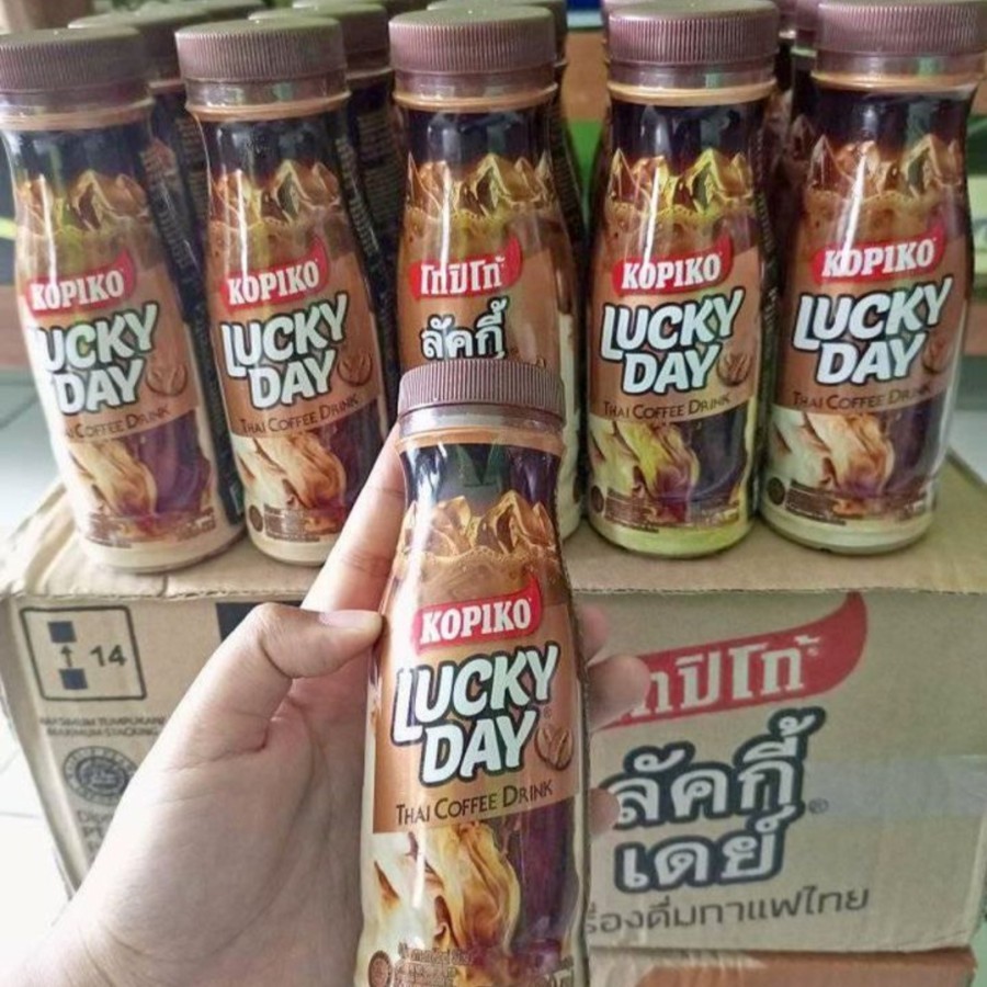 Jual Kopiko Lucky Day Thai Coffee Drink 180 ml Dus Isi 12 Botol ...