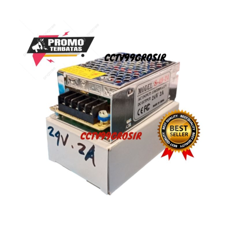 Jual Adaptor 24V 2A Power Supply Switching LED Jaring 2 Ampere 24 Volt DC | Shopee Indonesia