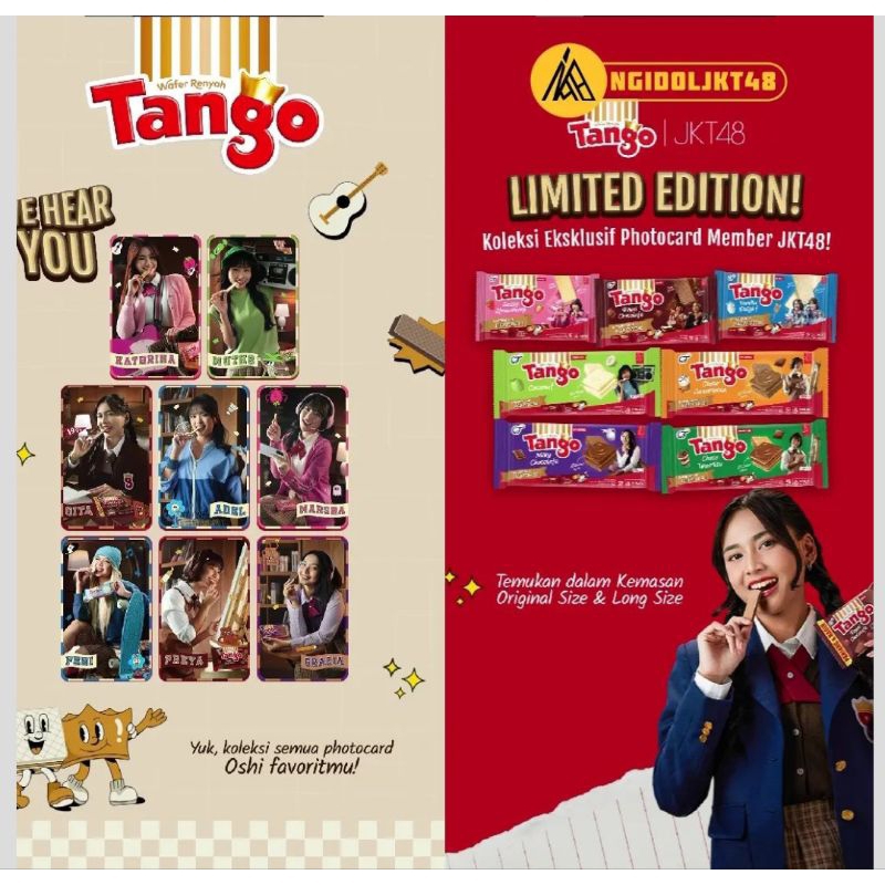 Jual Tango X JKT48 Wafer 2000 EXCLUSIVE PHOTOCARD Isi 10pcs+Free 4pcs | Shopee Indonesia
