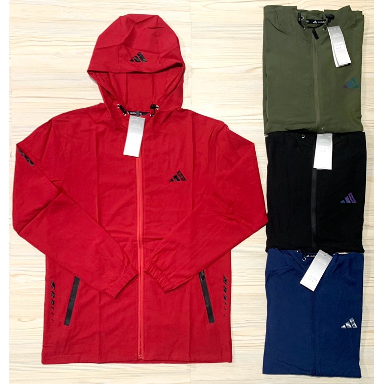 Jual KODE X75B JAKET RUNNING MICRO ADIDAS ABU MUDA NAVY HIJAU ARMY ...