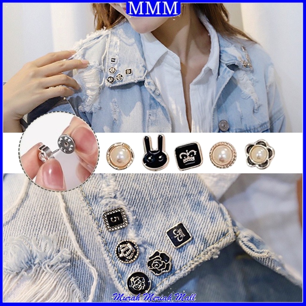 Jual MMM Set Bros Pin Motif Bunga Bintang Kelinci Aneka Desain 10In1 ...