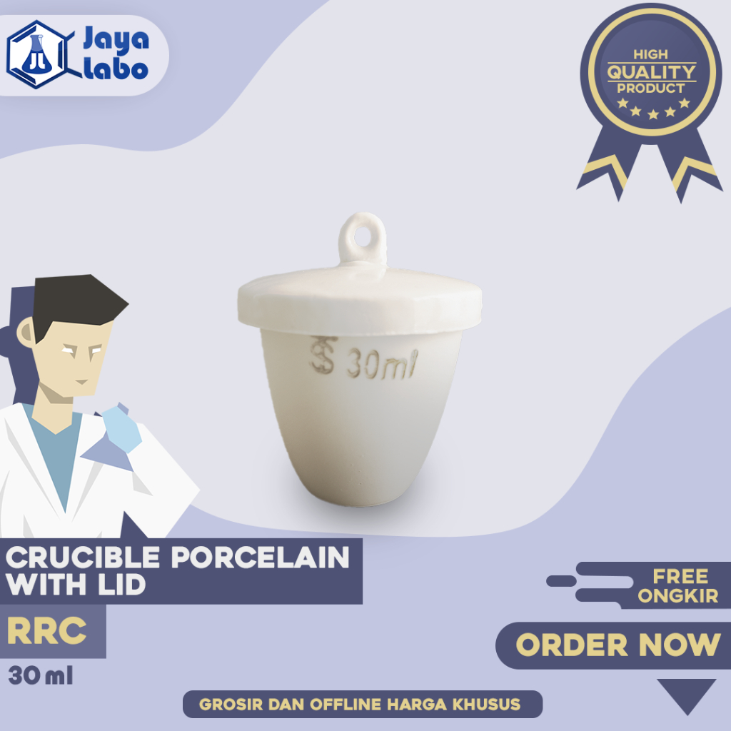 Jual Crucible Porcelain With Lid / Cawan Crucible RRC | Shopee Indonesia