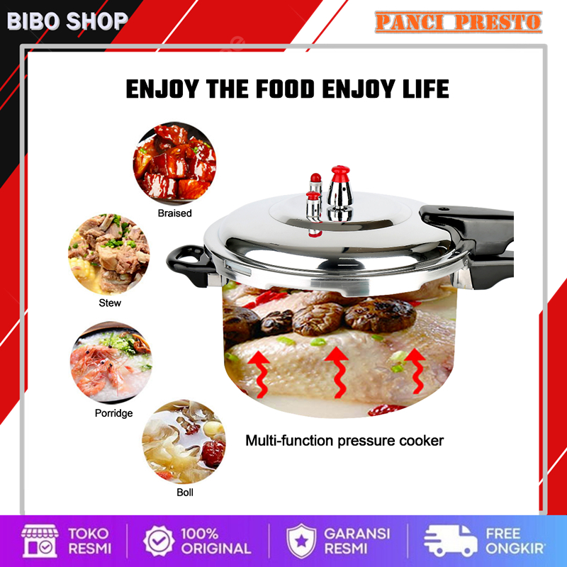 Jual Panci Presto Lingkaran Dua Kapasitas 4L/5L/6L/8L/12L/14L/16L Stainless Steel Premium ...
