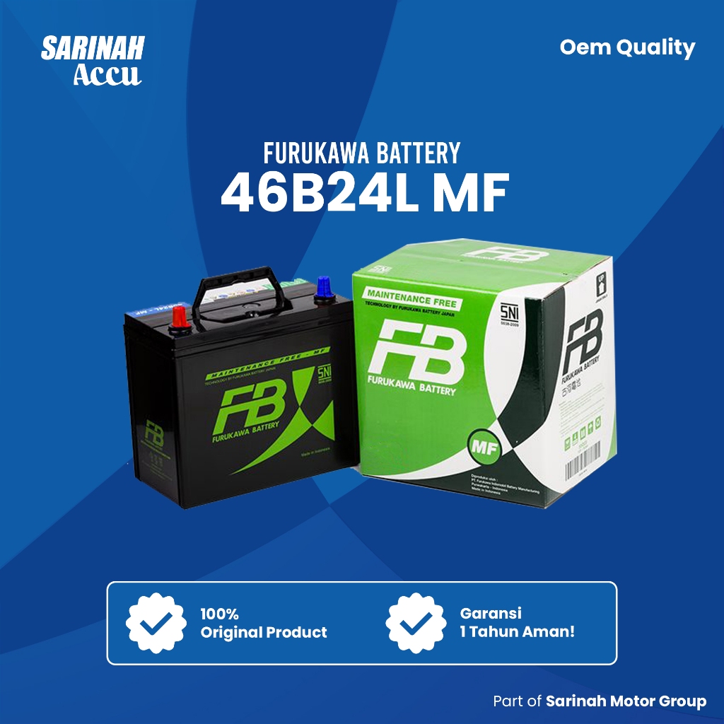 Jual ACCU/AKI KERING MOBIL EVALIA/NEW BALENO AT/GRAND LIVINA FB 46B24L (45Ah) | Shopee Indonesia